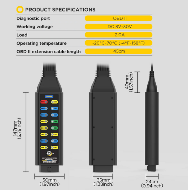 AUTOOL OBD2 Diagnostic Protocol Detector & Break Out Box | CAN Protocol ...