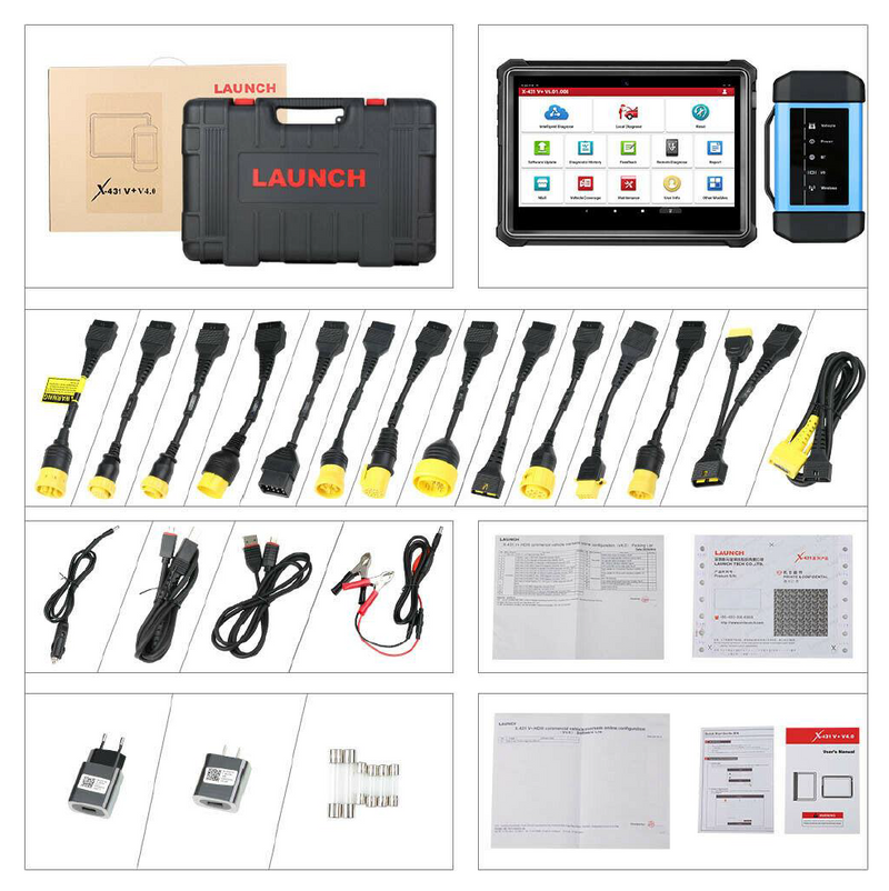 Launch X431 V+ Heavy Duty 24V Scan Tool | 24V Truck Scan Tool | Premium ...