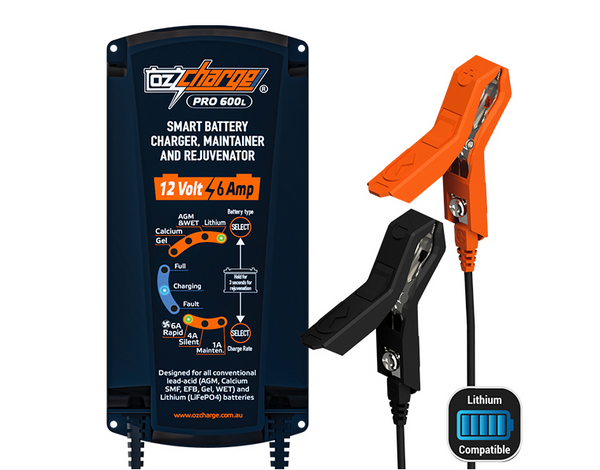 OzCharge 12V 6A Battery Charger & Maintainer Lithium Pro | Premium ...